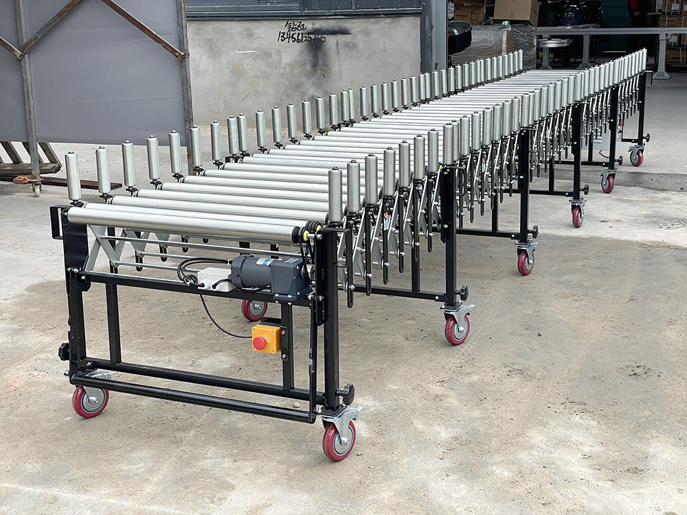 Retractable Powered Roller Conveyor with Side Guide | Yifan Conveyor