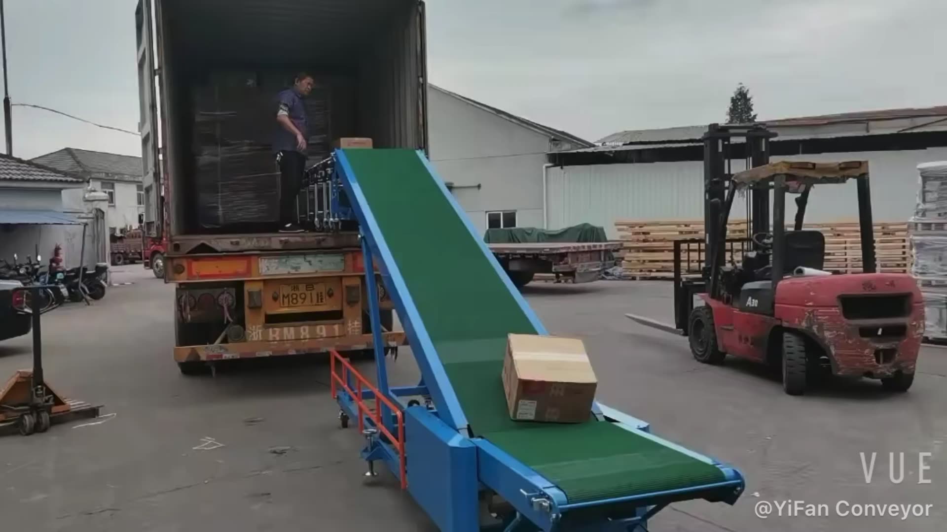 China Origin 40ft Container Loading and Unloading Conveyor-YiFan Conveyor