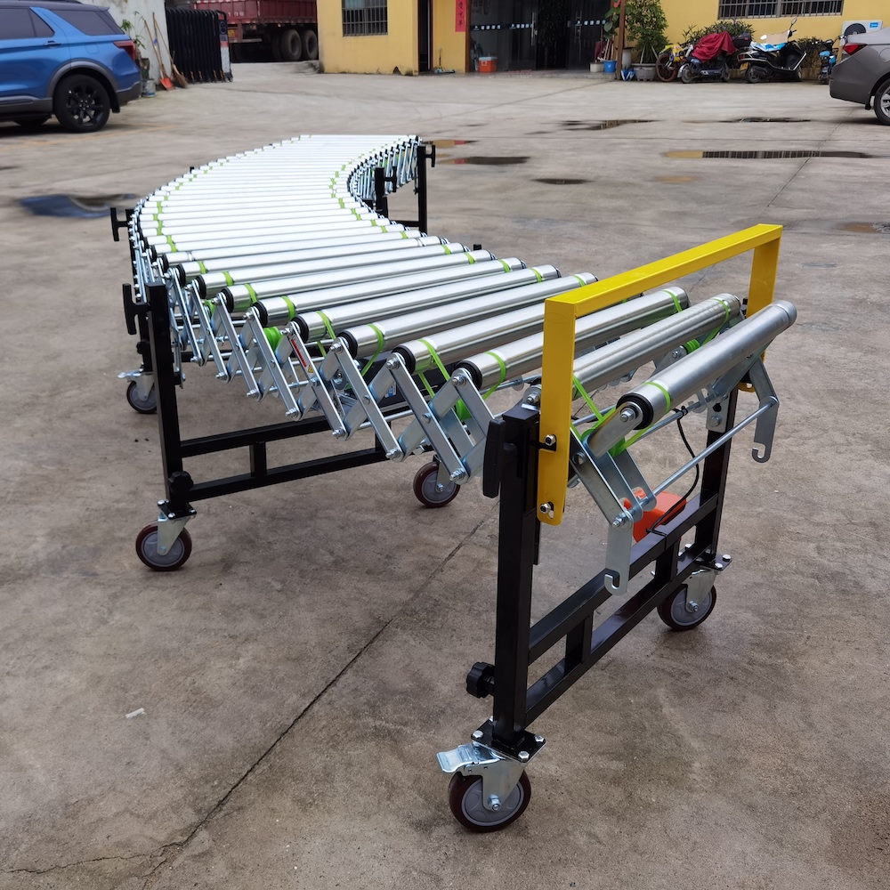 Container Truck Load Unload Powered Unloading Conveyor Roller-YiFan ...