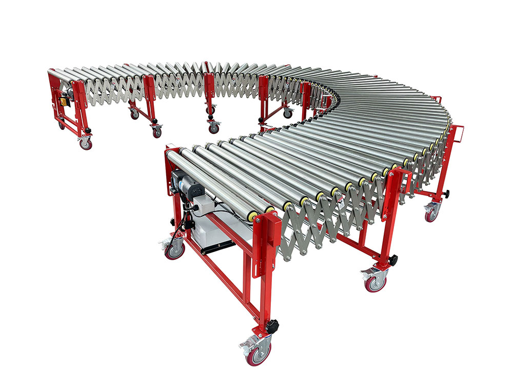 Powered Flexible Roller Conveyor, Telescopic Roller Loading Unloading ...