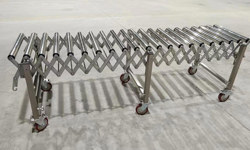 Non-power Expandable Roller Conveyor In Stainless Steel 304 Material