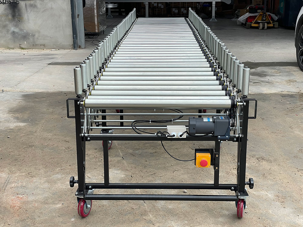 Retractable Powered Roller Conveyor with Side Guide | Yifan Conveyor