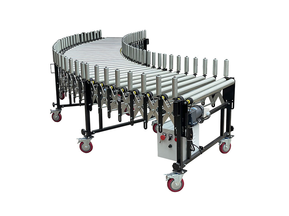 Retractable Powered Roller Conveyor with Side Guide | Yifan Conveyor