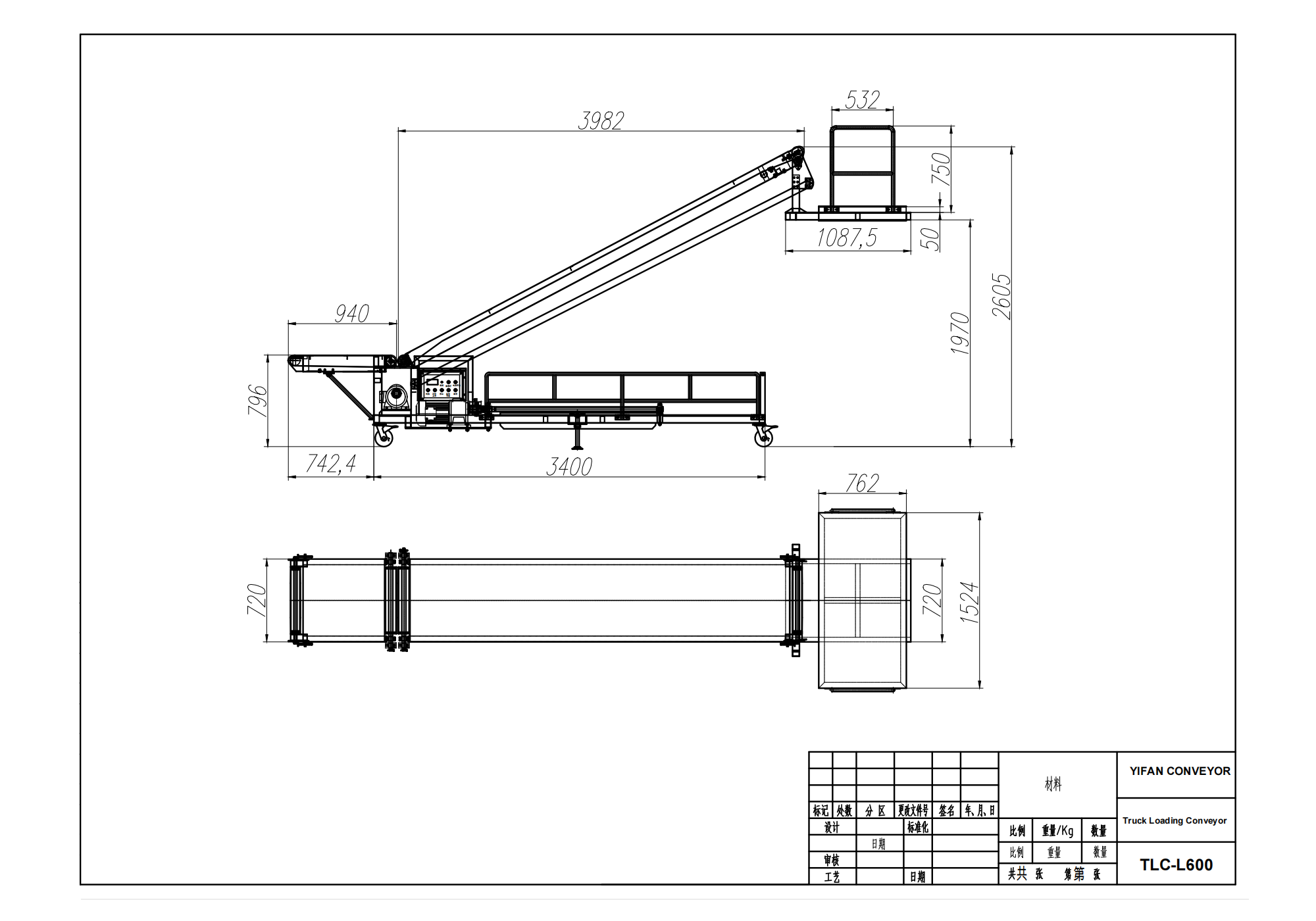 Loading and Unloading Belt Conveyor with Operator Platform | Yifan Conveyor