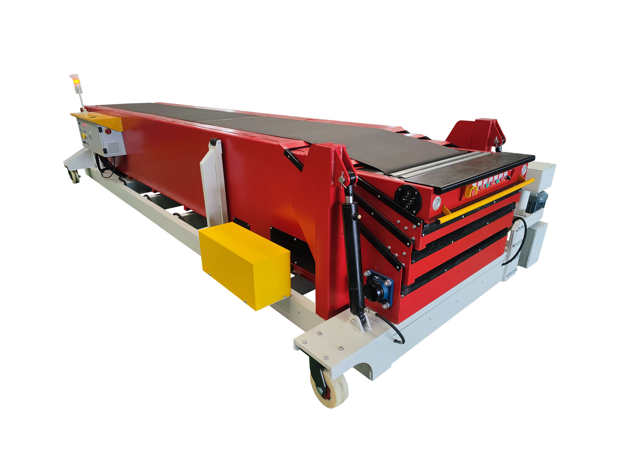 Automatic Loading Unloading Telescopic Belt Conveyor Mobile on Motorized...