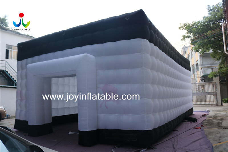 Cubo inflable cosido de tela Oxford, impermeable, color blanco y negro