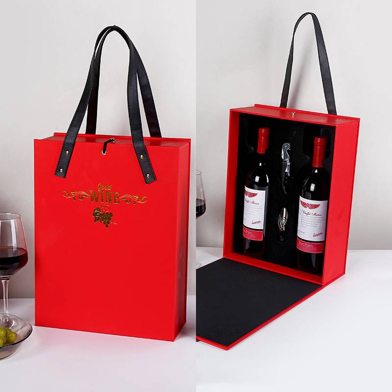 New design Rigid Cardboard Paper Wine Gift Boxes with Customized Logo