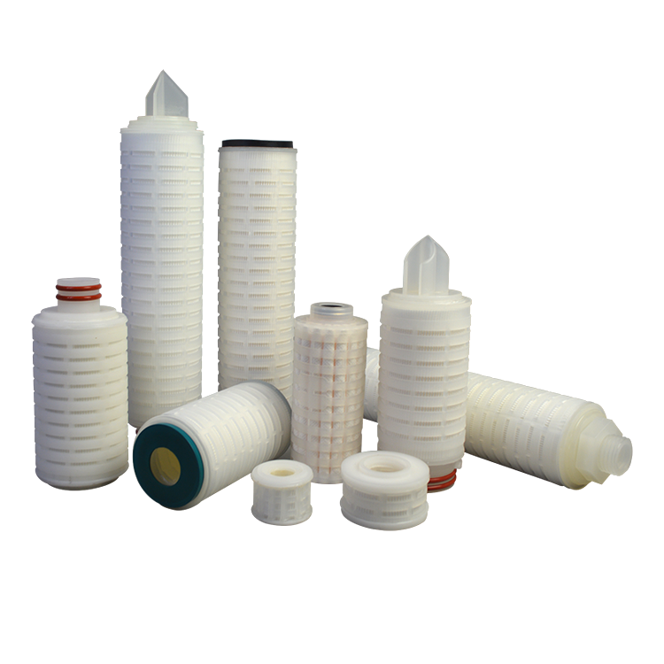 28mm PTFE PP Pleated Filter Cartridge with Flat / Fin | Lvyuan