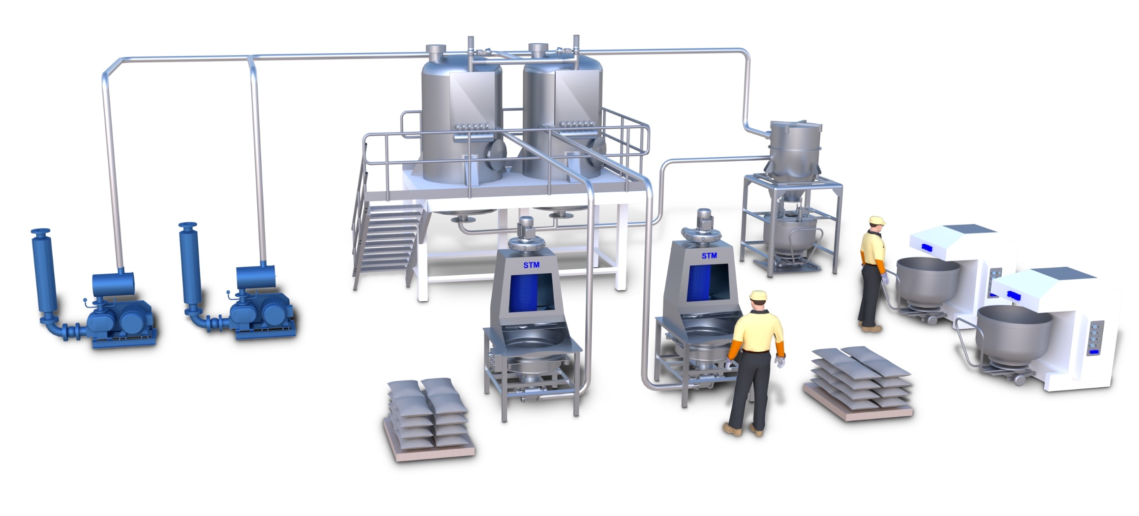 Flour Silo System for Biscuit Production Line, Automatic Dosing System ...