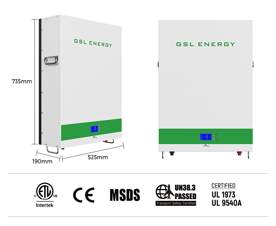 GSL ENERGY 51.2V Lifepo4 Battery 200Ah Solar Power Wall Lithium Battery Pack 10Kwh for Home System