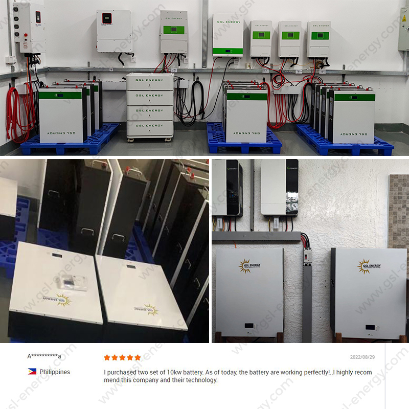 Solar Installation of GSL 10Kwh LiFePO4 Battery Storage System with ...