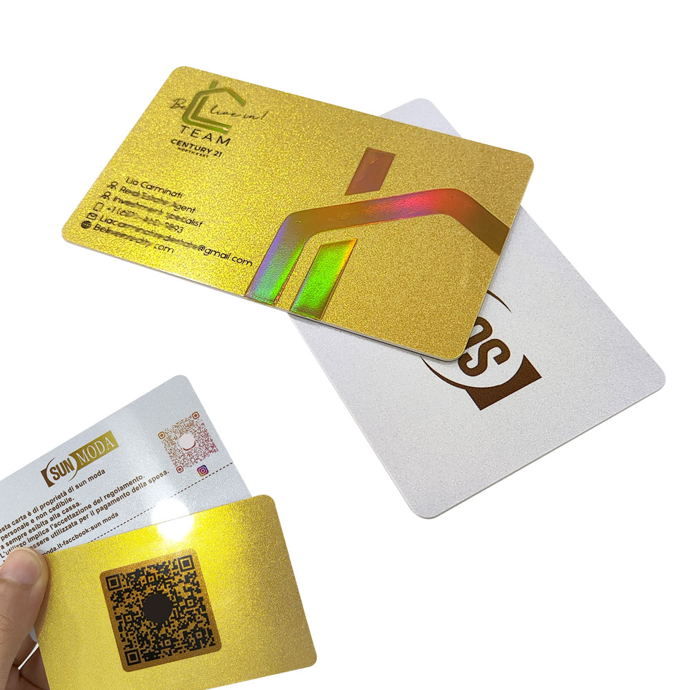 PVC Waterproof Pearlescent Business Cards with QR Code | Colorful