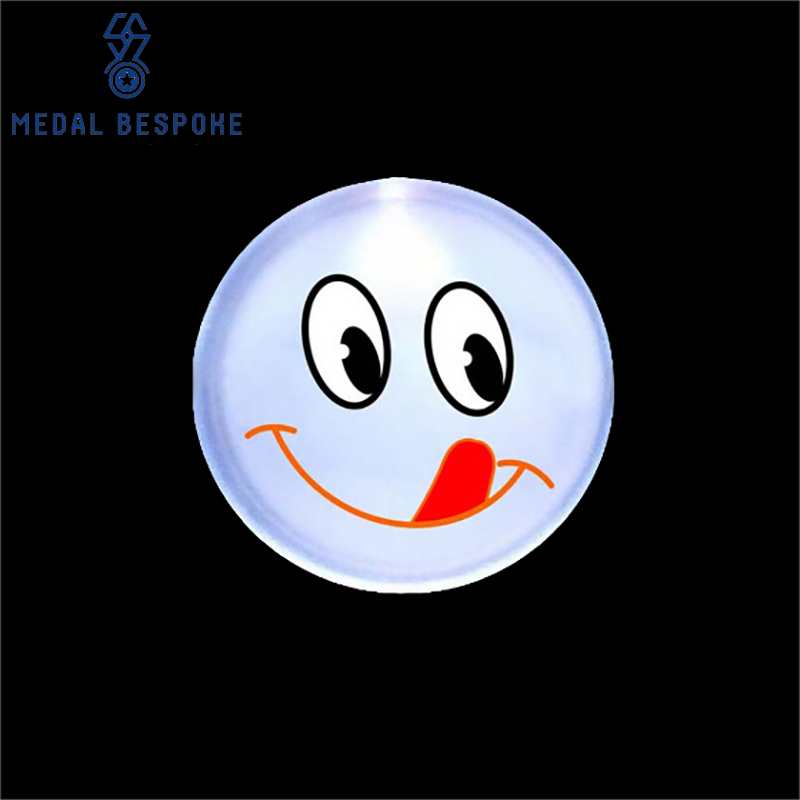 Customizable Smiley Face LED Badges — Medal Bespoke