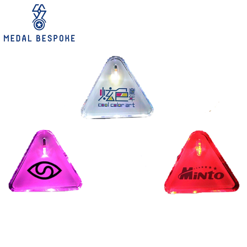 Customizable Logo Triangle LED Badges — Medal Bespoke