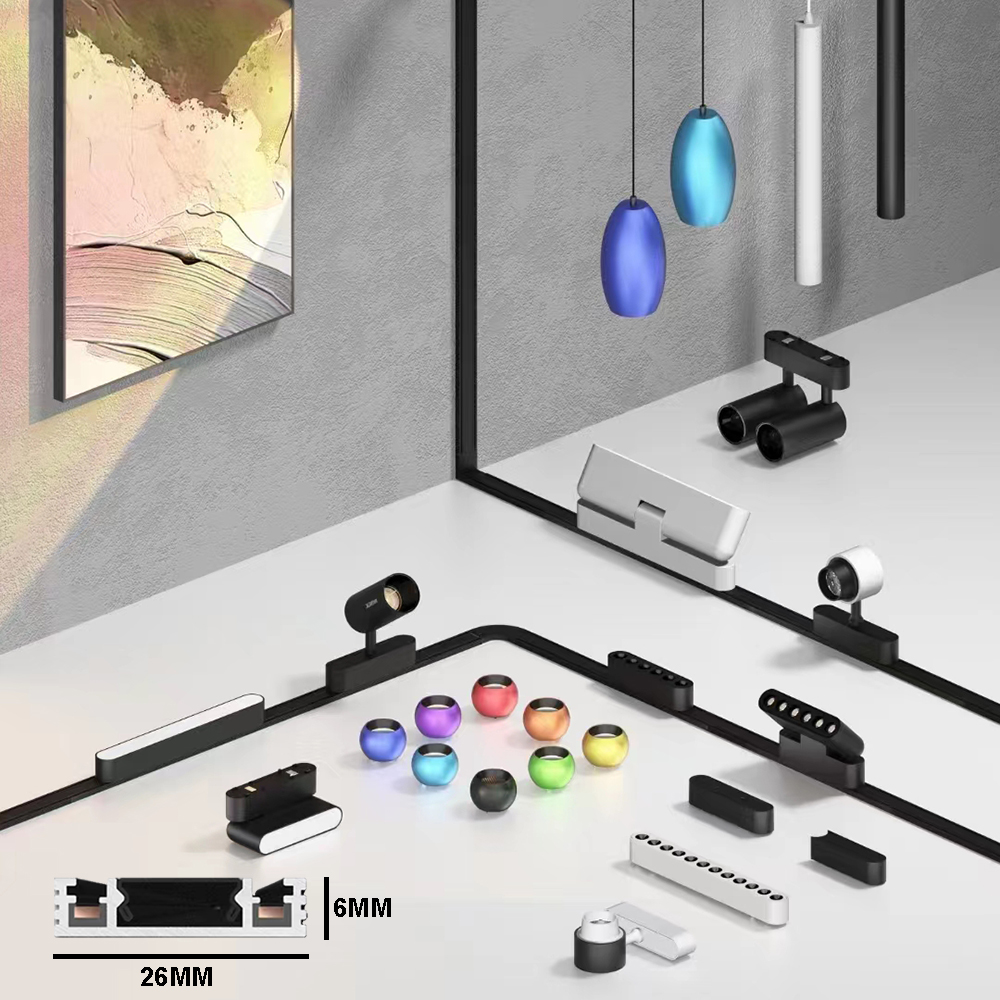 Proyecto de iluminación sobre riel Euro, superficie ultrafina, techo ...