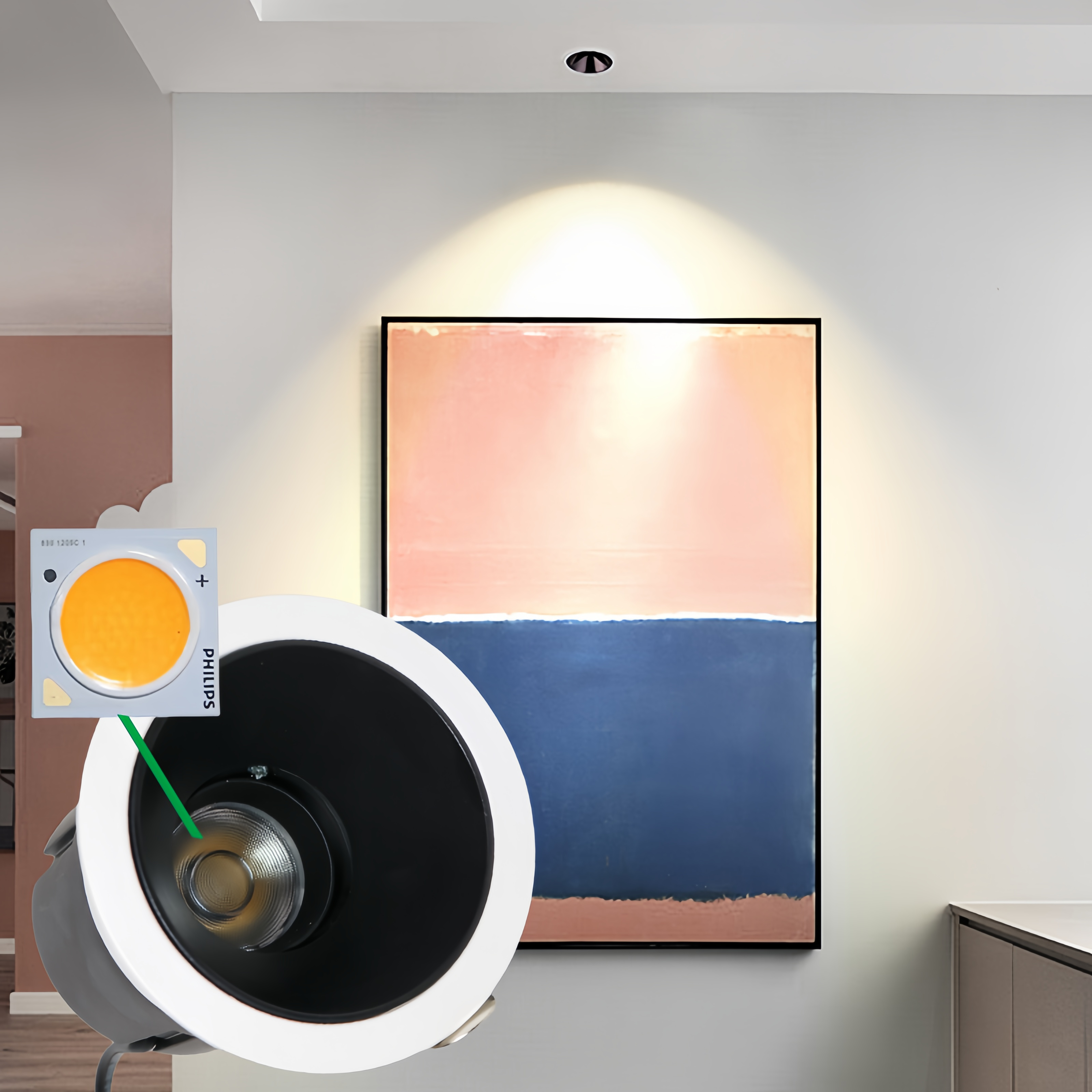 10W Anti-glare Aluminum Spotlight Cob Embedded Downlight Living Room ...