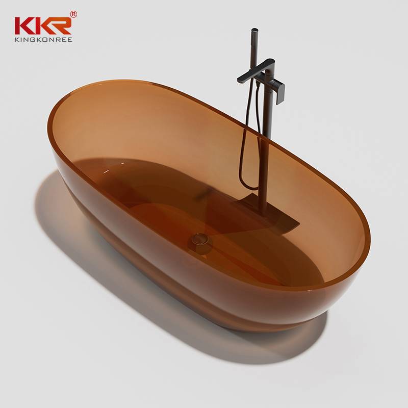 Wholesale Stone Composite Bathtub Solid Surface Freestanding Translucent Bathtub | KingKonree