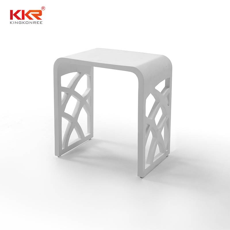 Modern Bathroom Shower Stool Artificial Marble Acrylic Solid Surface Shower Stool | KingKonree