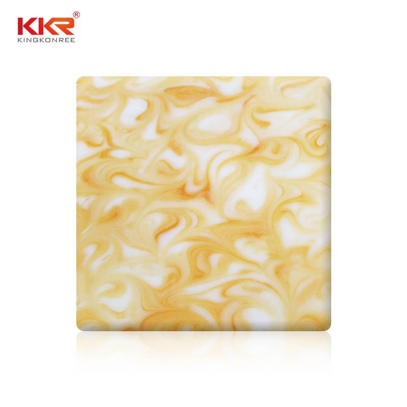 Yellow Pattern Translucent Solid Surface Sheet | Kingkonree