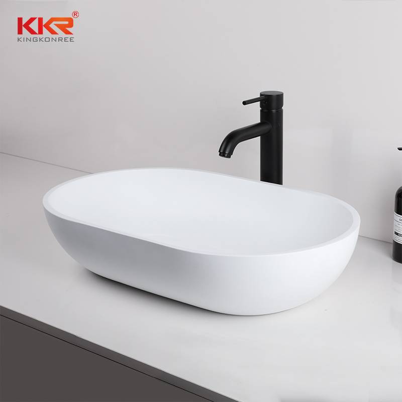 Solid Surface Bathroom Counter Sink Modern Design Kkr-1004 | Kingkonree