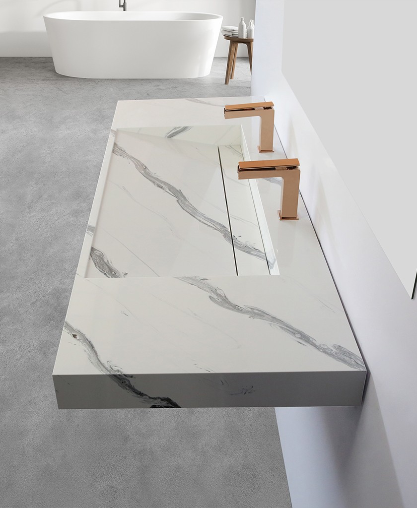 Solid Surface Integrated Bathroom Sink Stone Sink