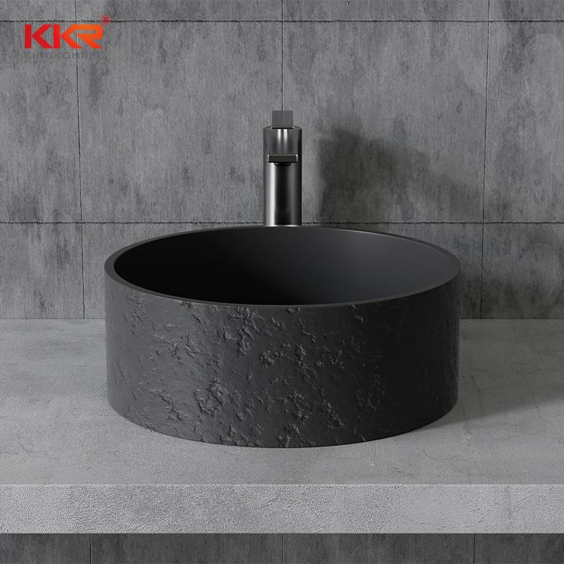 Solid Surface Wash Basin with Concrete Texture Sense | KingKonree