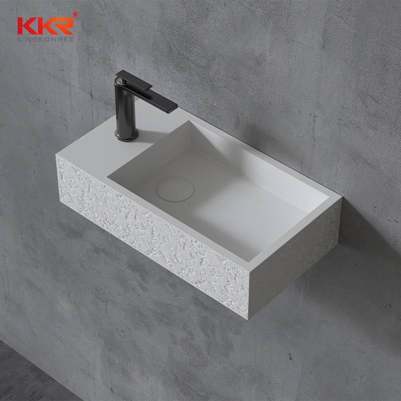 Concrete Texture Sense Soaking White Wash Basins | Kingkonree