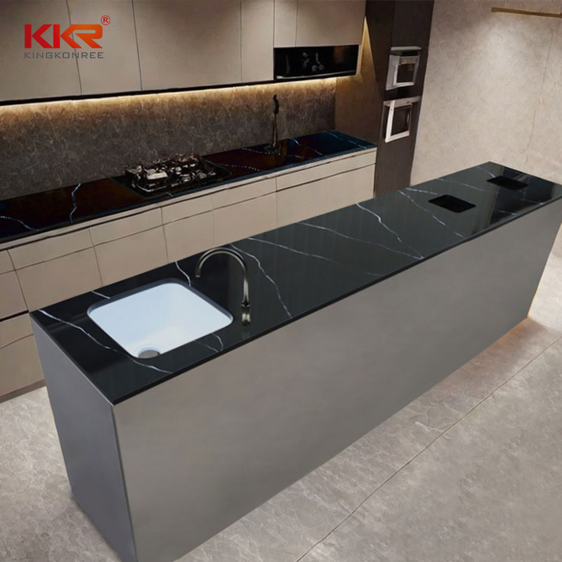 Zero Silica High Quality Kitchen Cabinet and Custom Kitchen Countertops KKR-M8858-B
