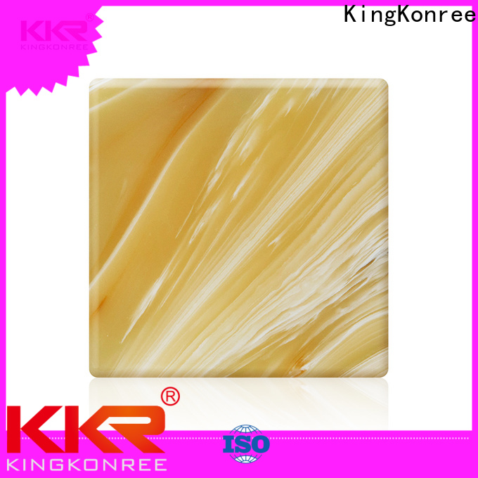 White Translucent Solid Surface Material Under-mount for Motel | KingKonree