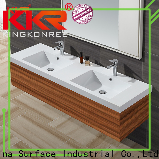 Solid Surface Ctm Basin Cabinets Design for Hotel | KingKonree
