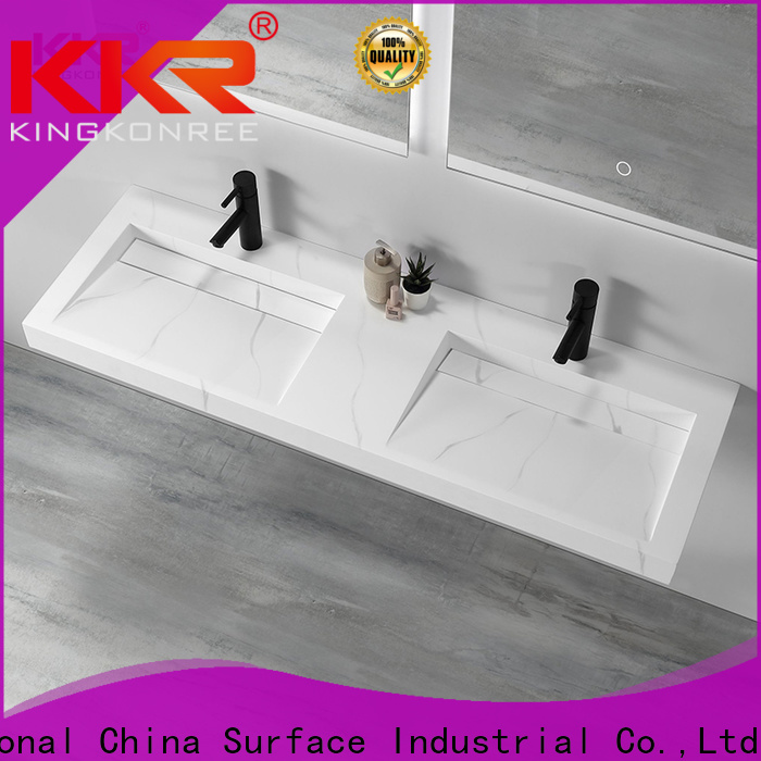 Furniture Solid Surface Wall Hung Basin Design for Hotel | KingKonree