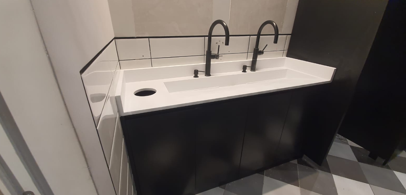 Customized Long Basins and Cabinets for Commercial Spaces | KingKonree