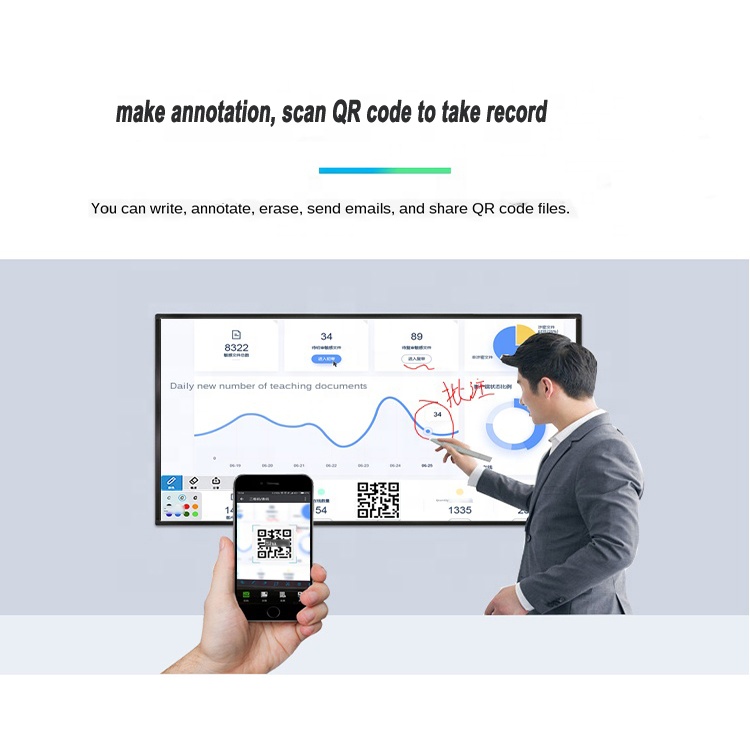 Smart TV Touch Screen Led Interactive White Board for Kids Classroom/meeting/education Factory ...