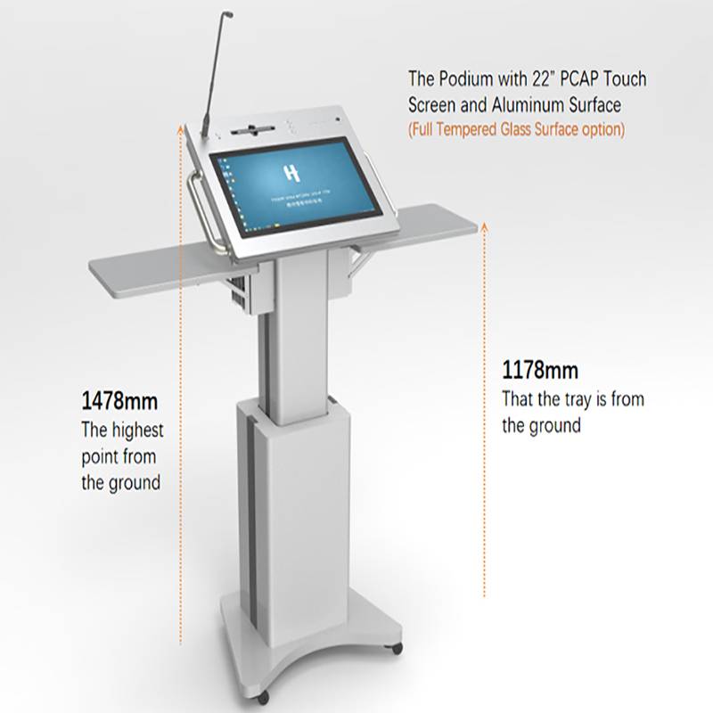 La tabla multimedia 21,5" el podio de la pantalla táctil E llevó el ...