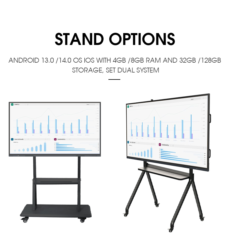 55/65/75/86/98/110 Inches Full HD Interactive Smart Display Pizarra ...