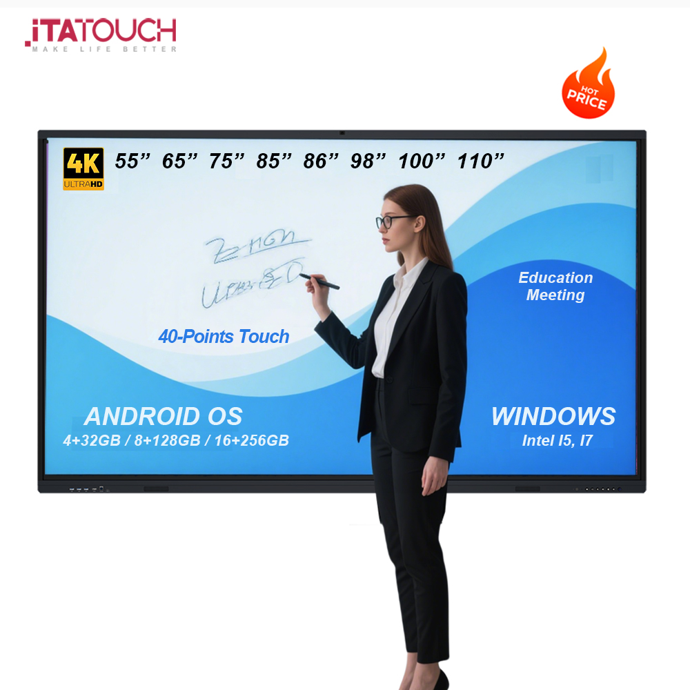 2025 Trendy 4K Screen Interactive Smart Education Whiteboard 86 Inch LED Panel for Meeting OEM ...
