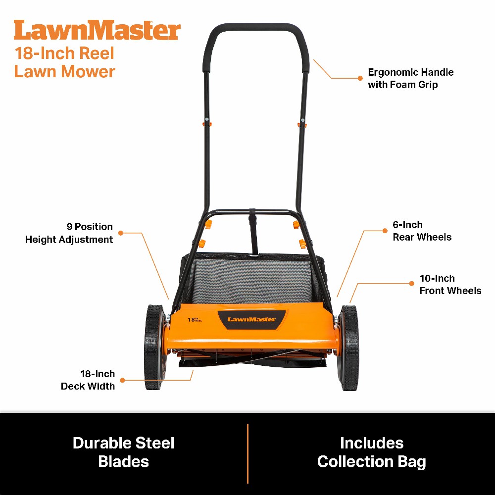 Cleva Lawnmaster LMRM1602 Push Reel Lawn Mower de 16 pulgadas 5 ...