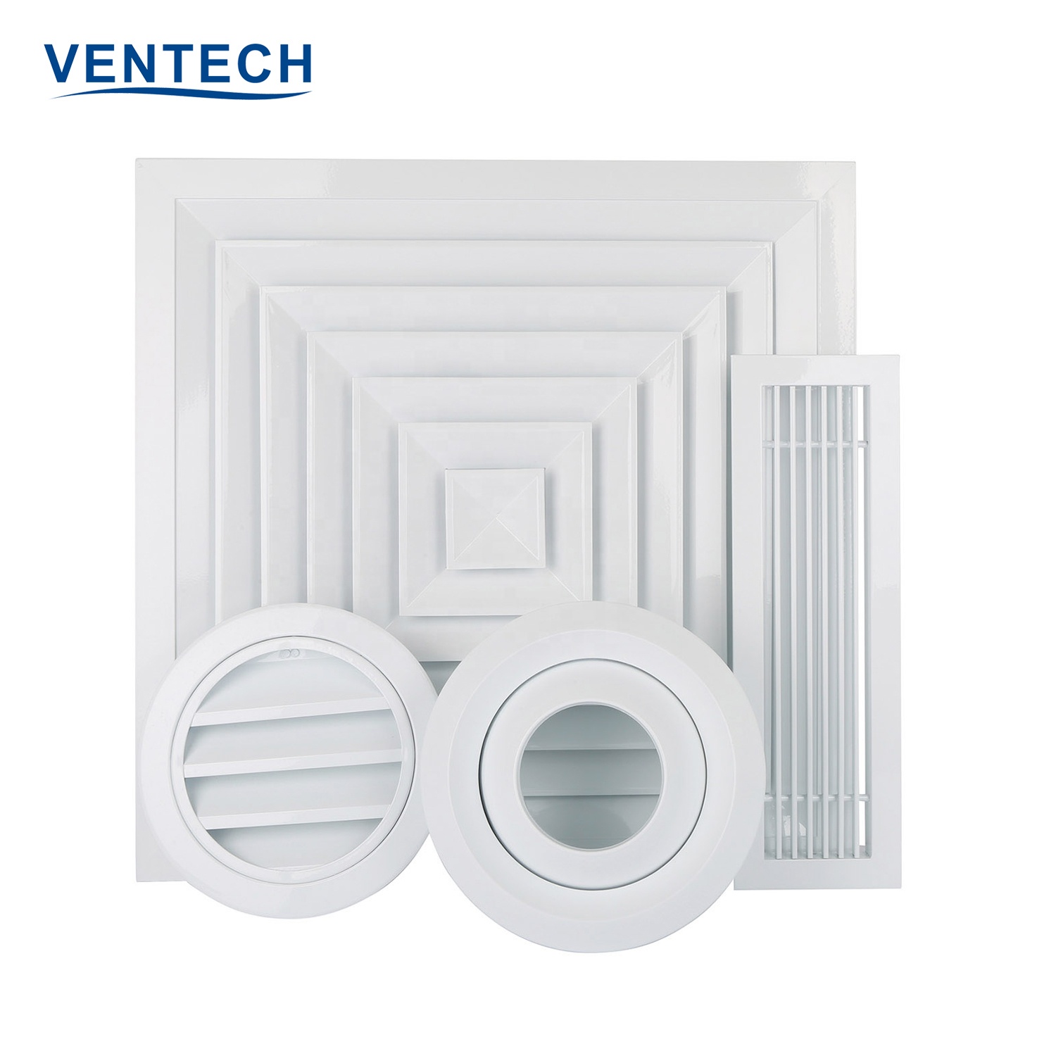 Hvac Supply Air Duct Adjustable Round Ceiling Diffuser with Plastic ...
