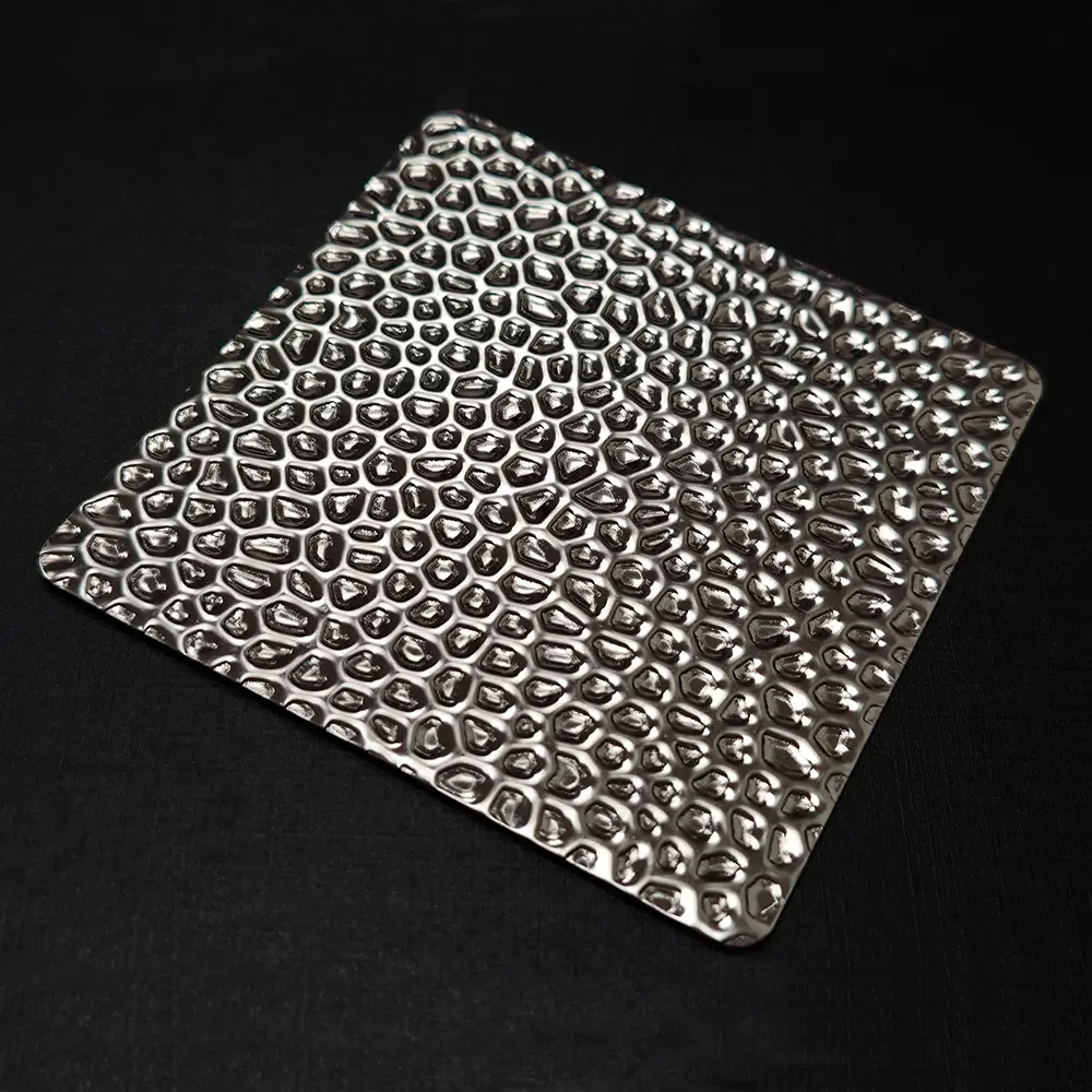 Hammered Stainless Steel | Small Honeycomb Pattern