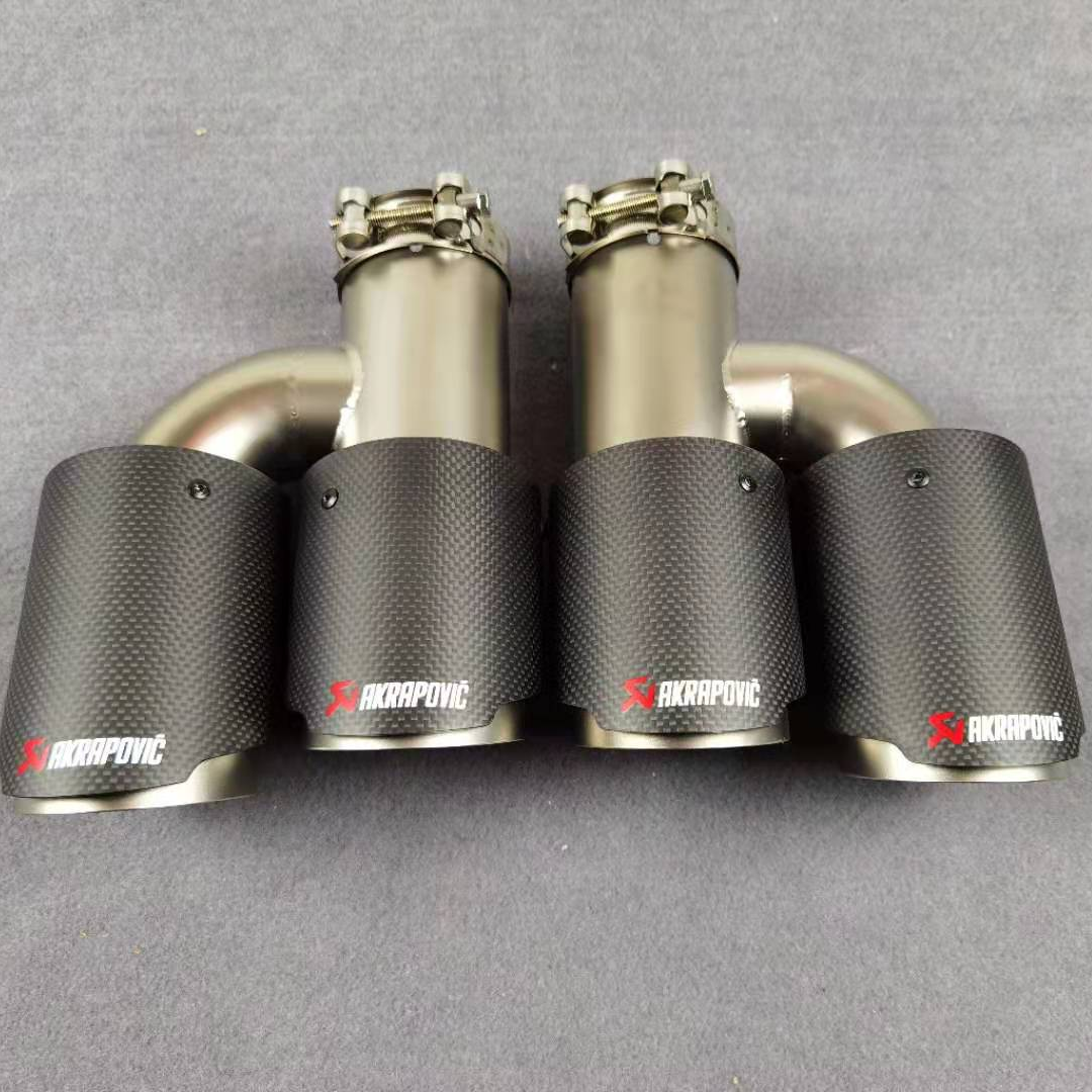 Matte+Frosted Carbon Stainless Muffler Tip AKRAPOVIC Exhaust Pipe - Maxdo