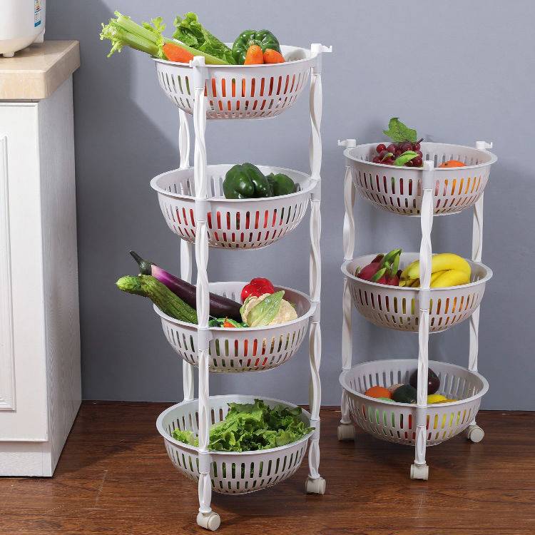 Versatile 3-Layer Fruit and Vegetable Storage Rack
