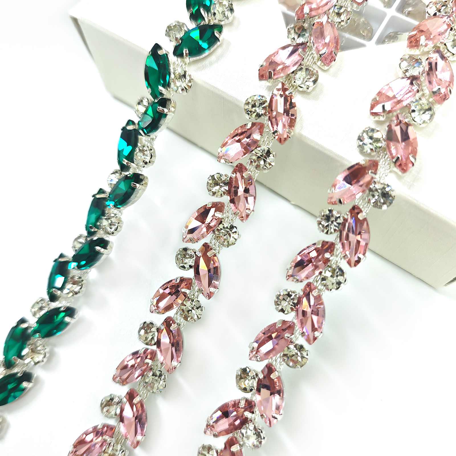 Fancy Metal Cup Chain Rhinestone Trimming