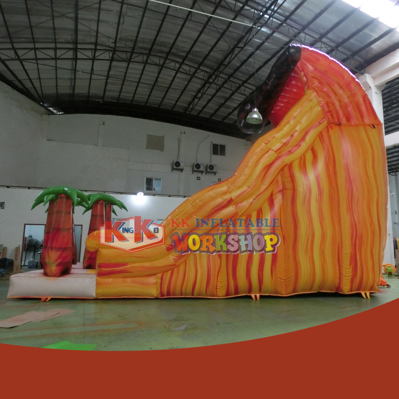 Triple Lanes Volcano PVC Inflatable Dry Slide with 24 Months Guarantee ...