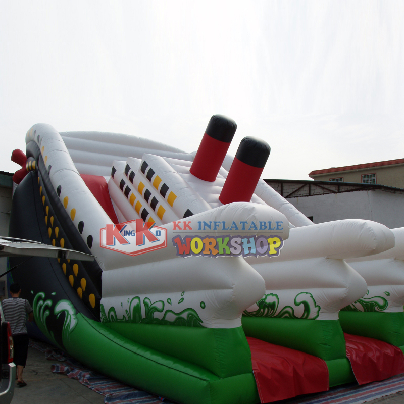 Double Lane Inflatable Sinking Titanic Boat Slide, Inflatable Titanic ...
