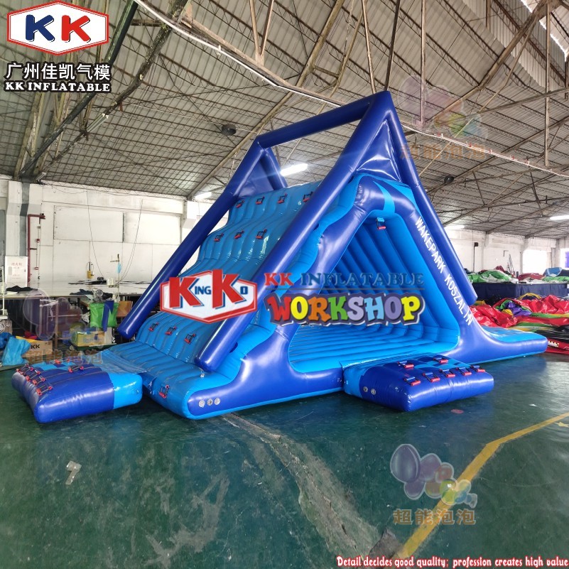 Inflatable Water Park Equipment Floating Blue Triangle Inflatable Water ...