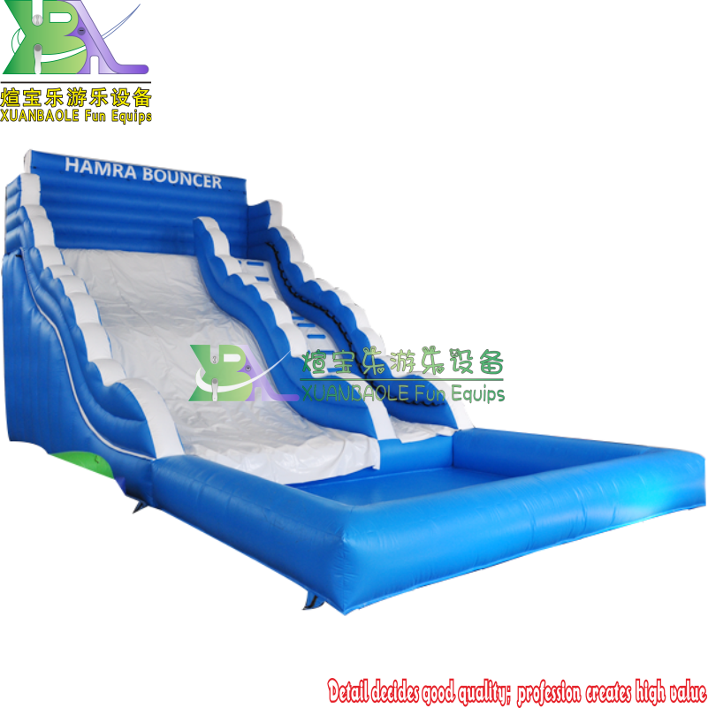 Blue Sea Wave Logo Printed Customized Inflatable Durable Slide with ...