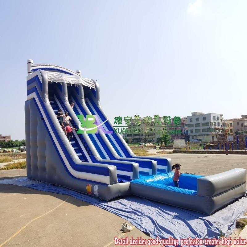 Factory Manufacturing Blazing Grey Blue Mega Water Slide, Bounce Water ...