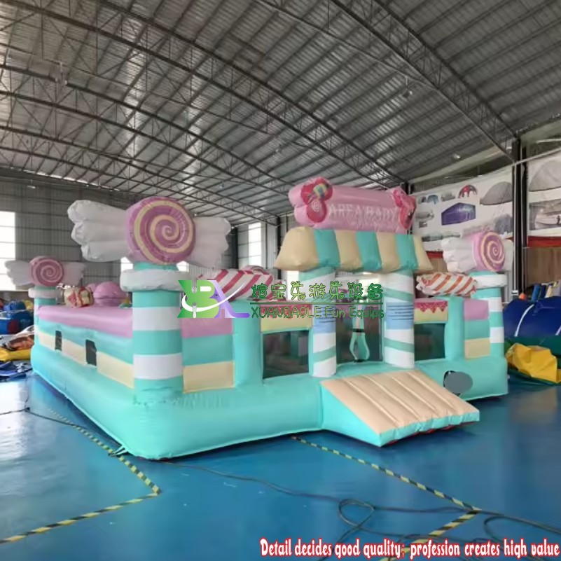 Pastel Candy House Inflatable Bouncy Castle Party Carnival Jumping ...