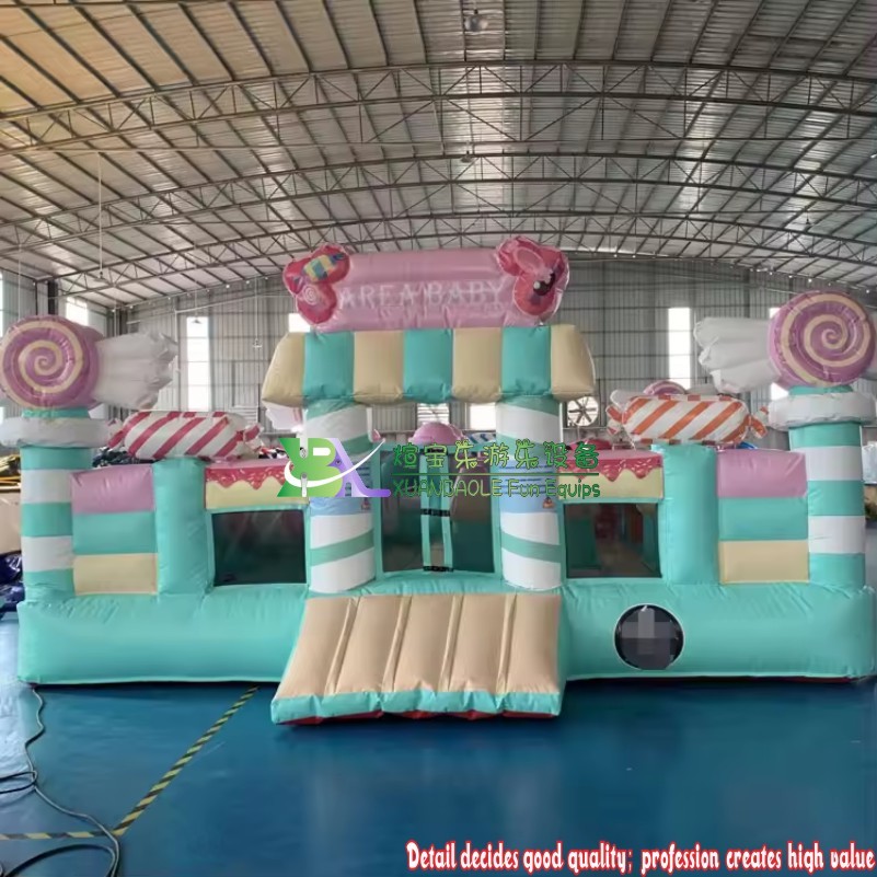 Pastel Candy House Inflatable Bouncy Castle Party Carnival Jumping ...