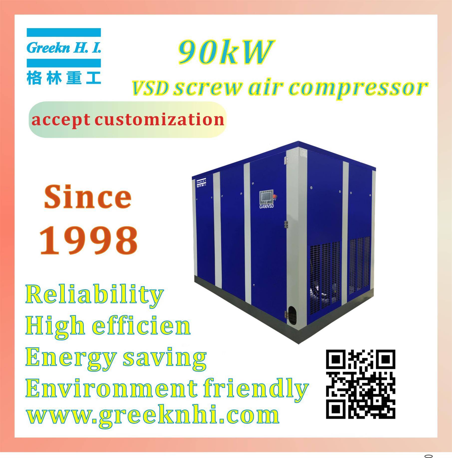 Variable Speed Rotary Screw Air Compressor OEM/customerization ...